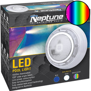 LED Pool Light - retro fit, RGB, surface mount, for concrete & fibergl ...