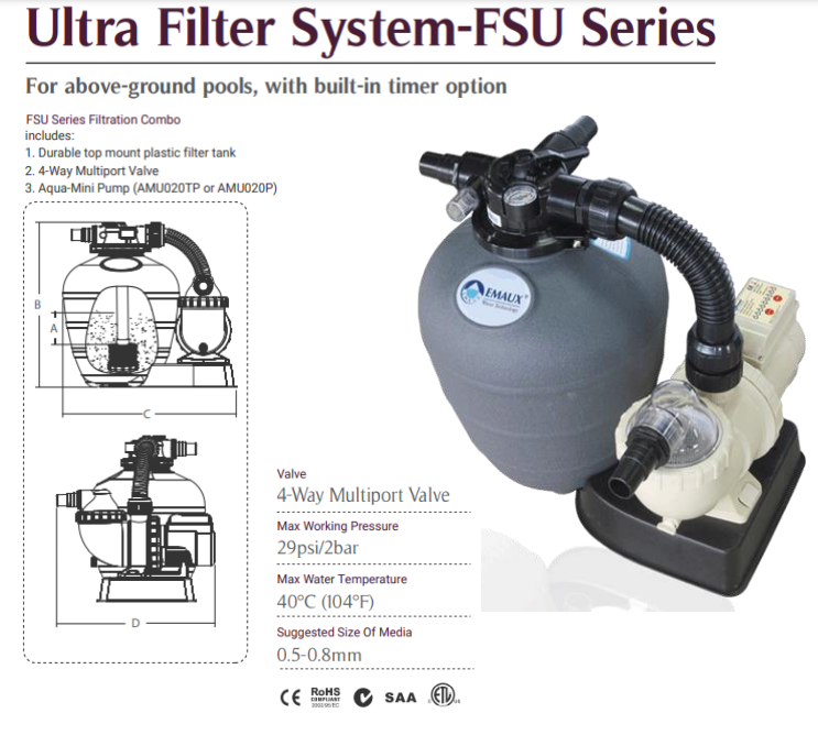 Ultra Filter System---Emaux Pump and Filter Combo – Zephyr Pool Supplies