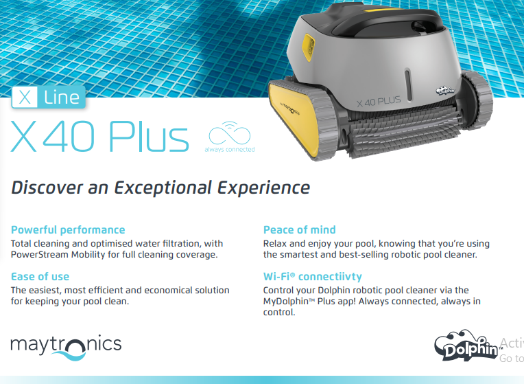 Maytronic Dolphin X40 Plus Robotic Pool Cleaner – Zephyr Pool Supplies